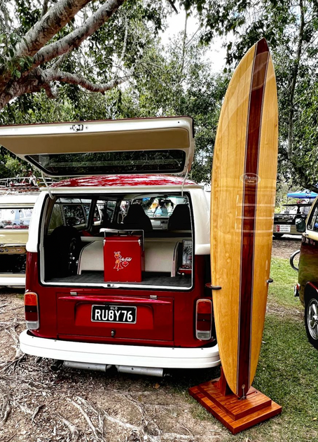 Miss Ruby the Kombi making waves with the Gould – Wooden Surfboard from ...